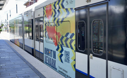 Newark Light Rail wrap promotes FIFA World Cup 2026